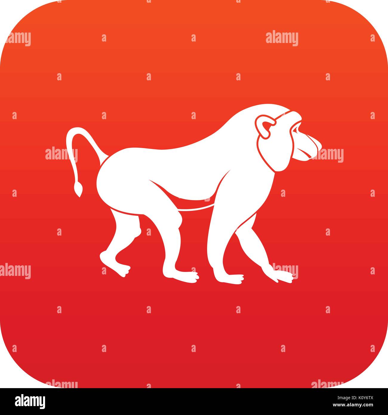 Japanese macaque icon digital red Stock Vector Image & Art - Alamy