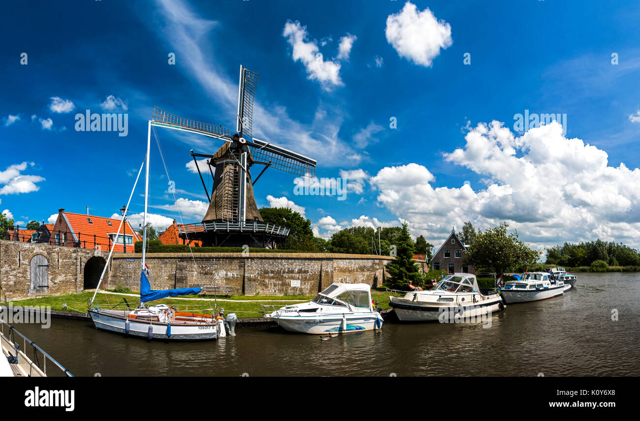 Windmill de Kaai, Sloten, Friesland, Netherlands Stock Photo - Alamy