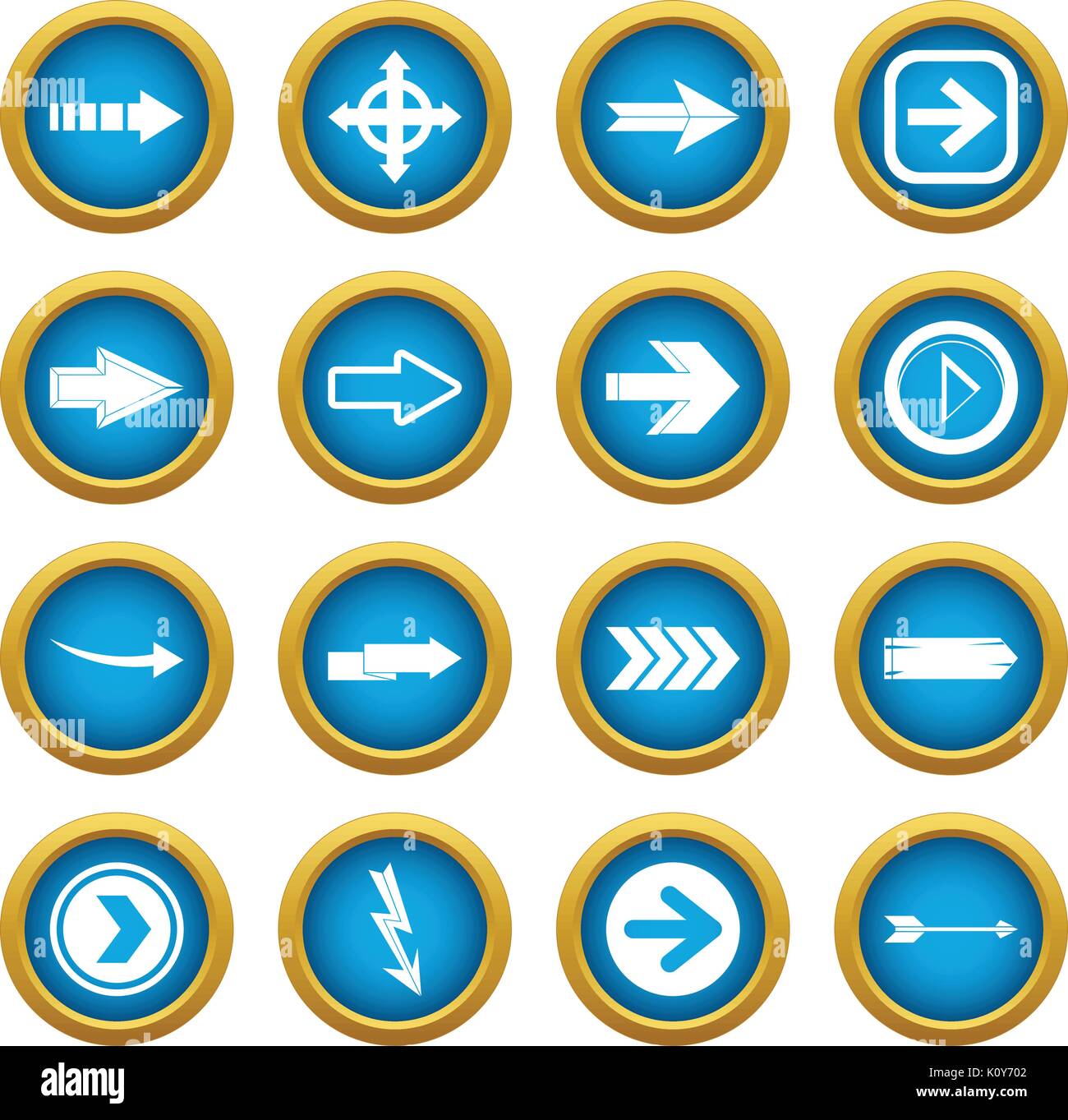 Arrow icons blue circle set Stock Vector Image & Art - Alamy