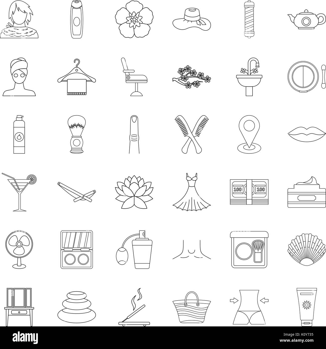 Beauty salon icons set, outline style Stock Vector Image & Art - Alamy