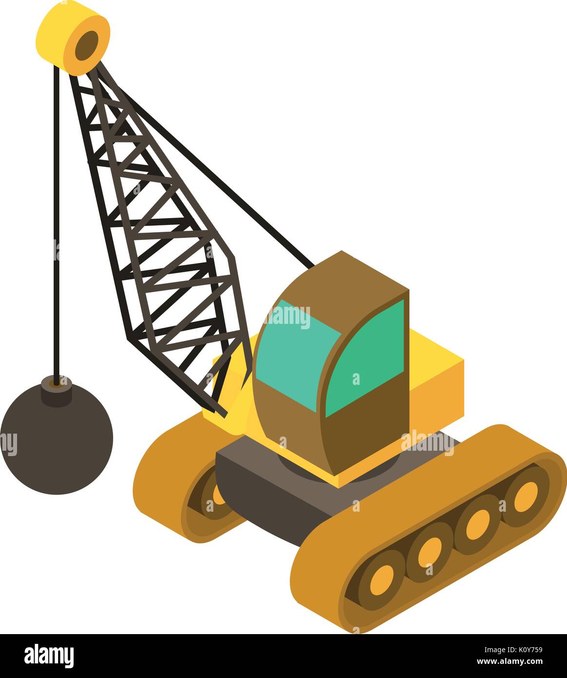 Wrecking ball crane icon, isometric 3d style Stock Vector Image & Art ...