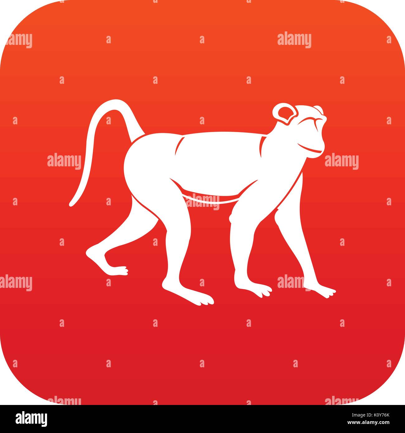 Monkey icon digital red Stock Vector Image & Art - Alamy