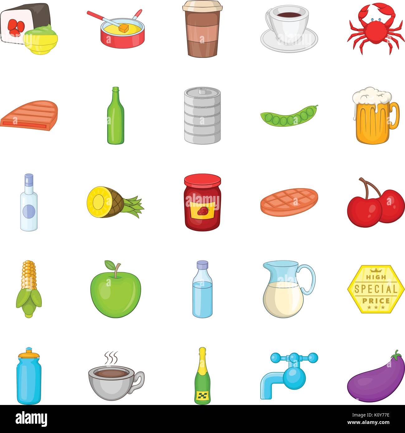 Jam icons set, cartoon style Stock Vector Image & Art - Alamy