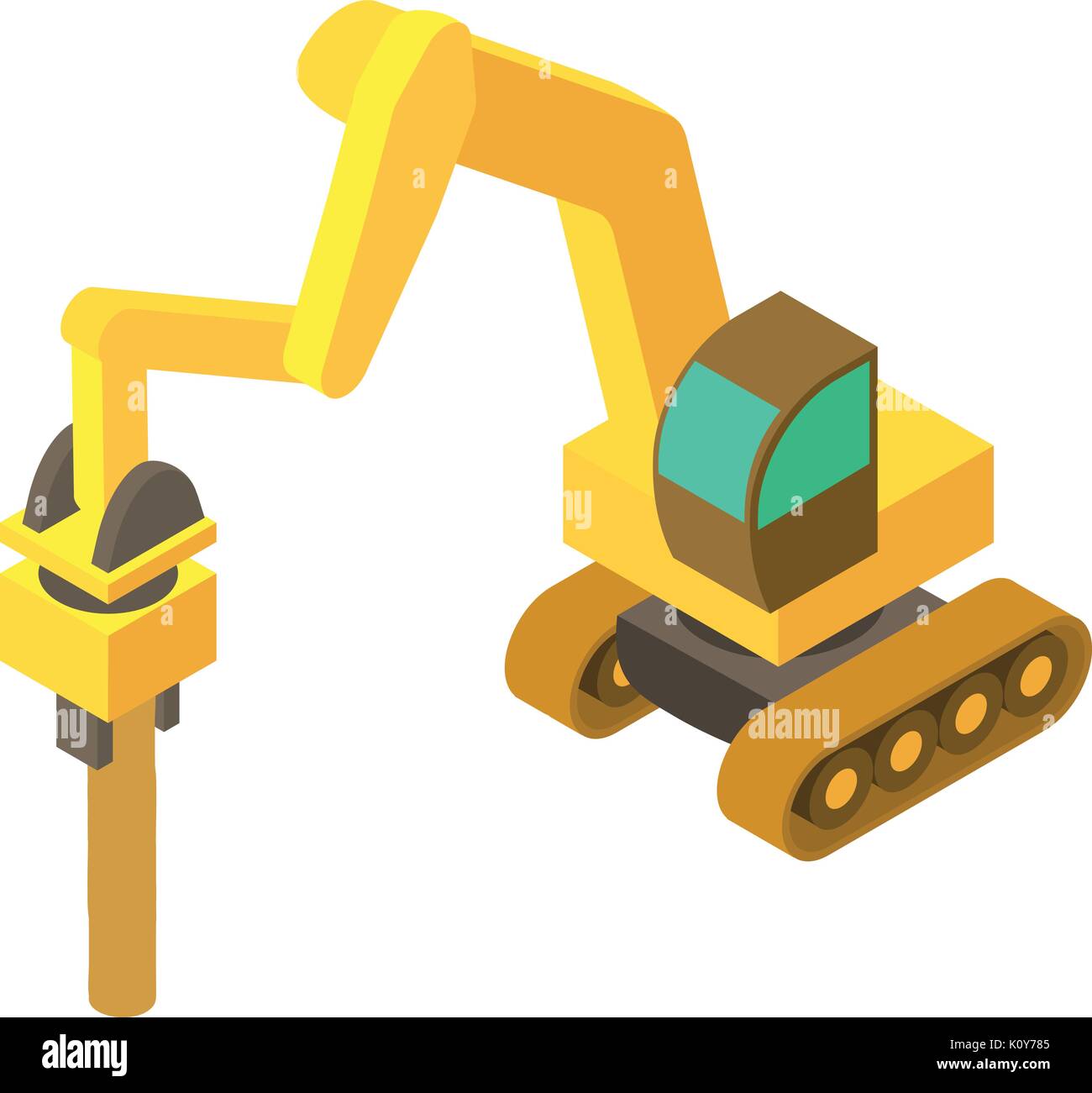 Hydraulic demolition excavator Stock Vector Images - Alamy