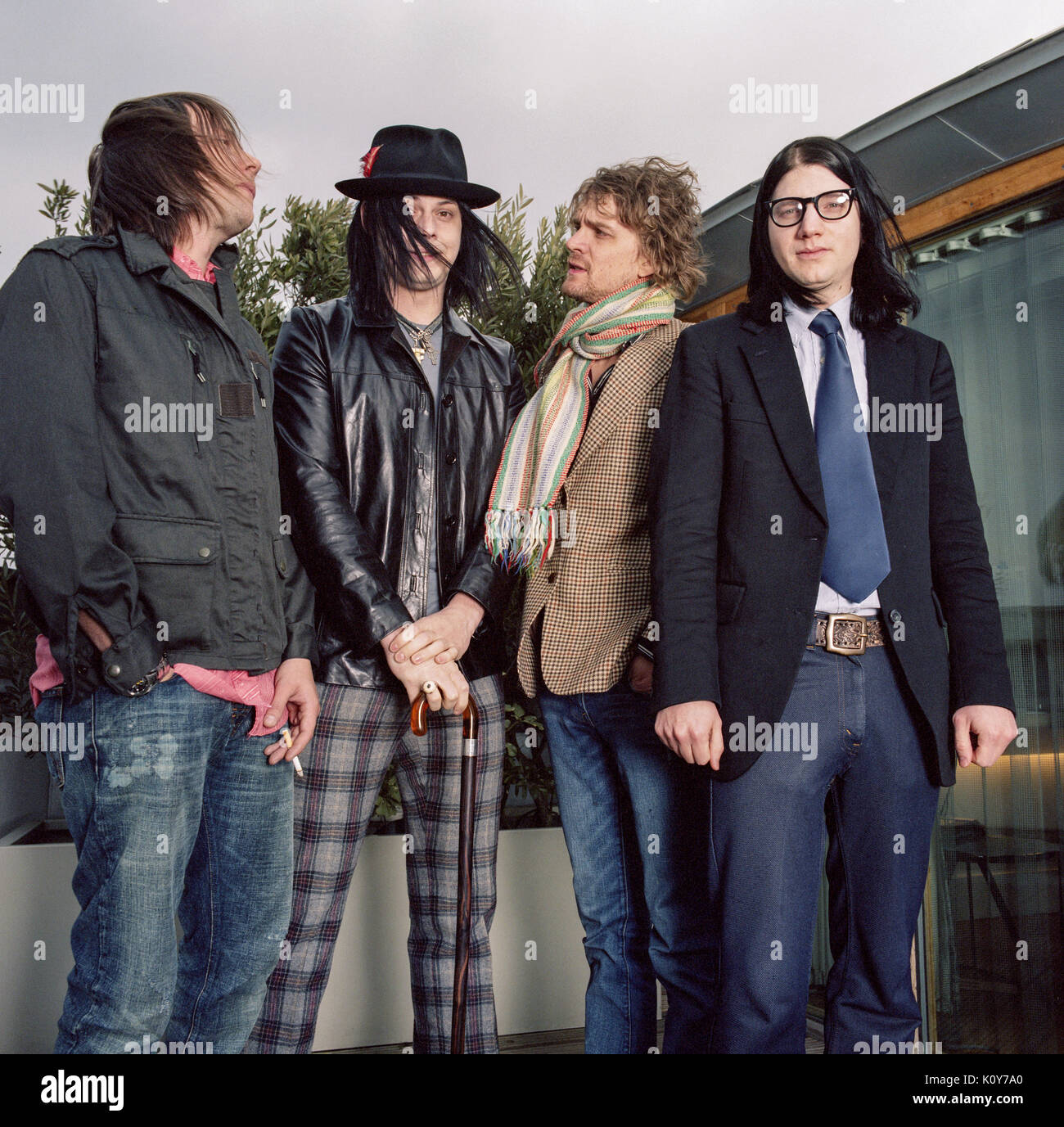 The Raconteurs an American rock band. featuring L-R Patrick Keeler,Jack ...