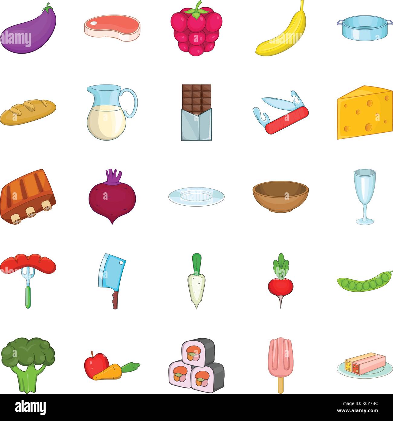 Useful product icons set, cartoon style Stock Vector Image & Art - Alamy