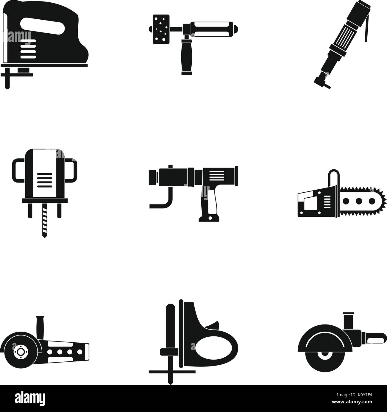 Power tool icon set, simple style Stock Vector Image & Art - Alamy