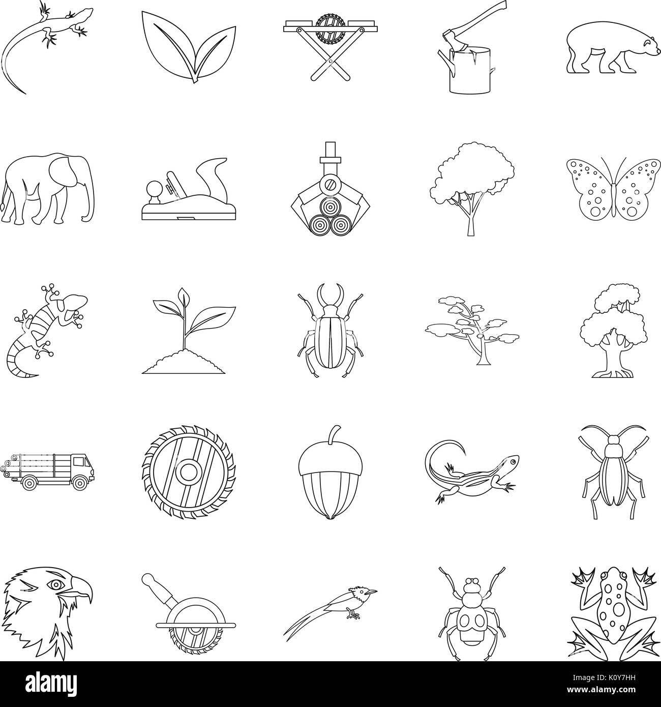 Ligneous icons set, outline style Stock Vector Image & Art - Alamy