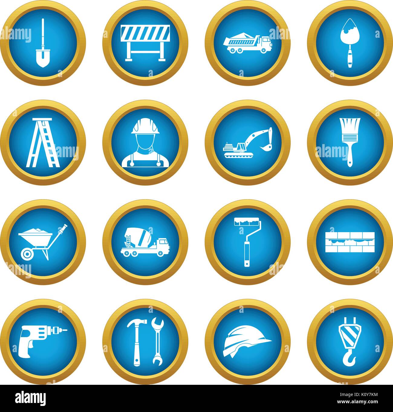 Construction icons blue circle set Stock Vector Image & Art - Alamy