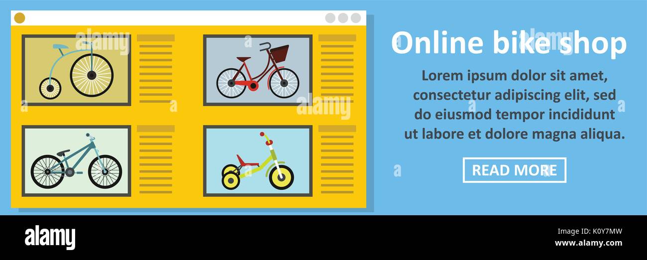 Online bike shop banner horizontal concept Stock Vector Image & Art - Alamy