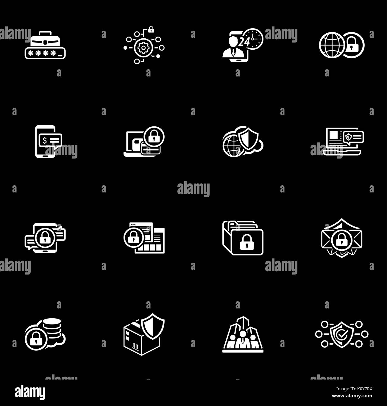 Flat Design Security and Protection Icons Set Stock Vector Image & Art - Alamy