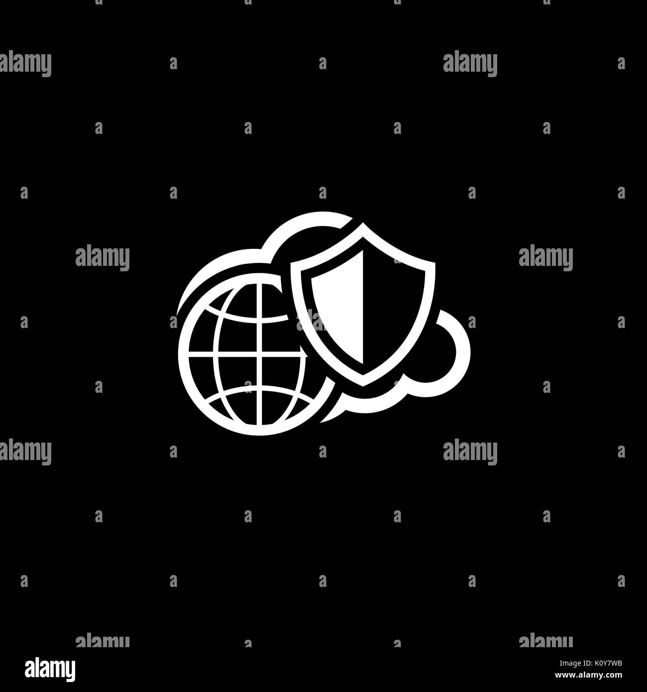 Safety Global Cloud Icon. Flat Design Stock Vector Image & Art - Alamy