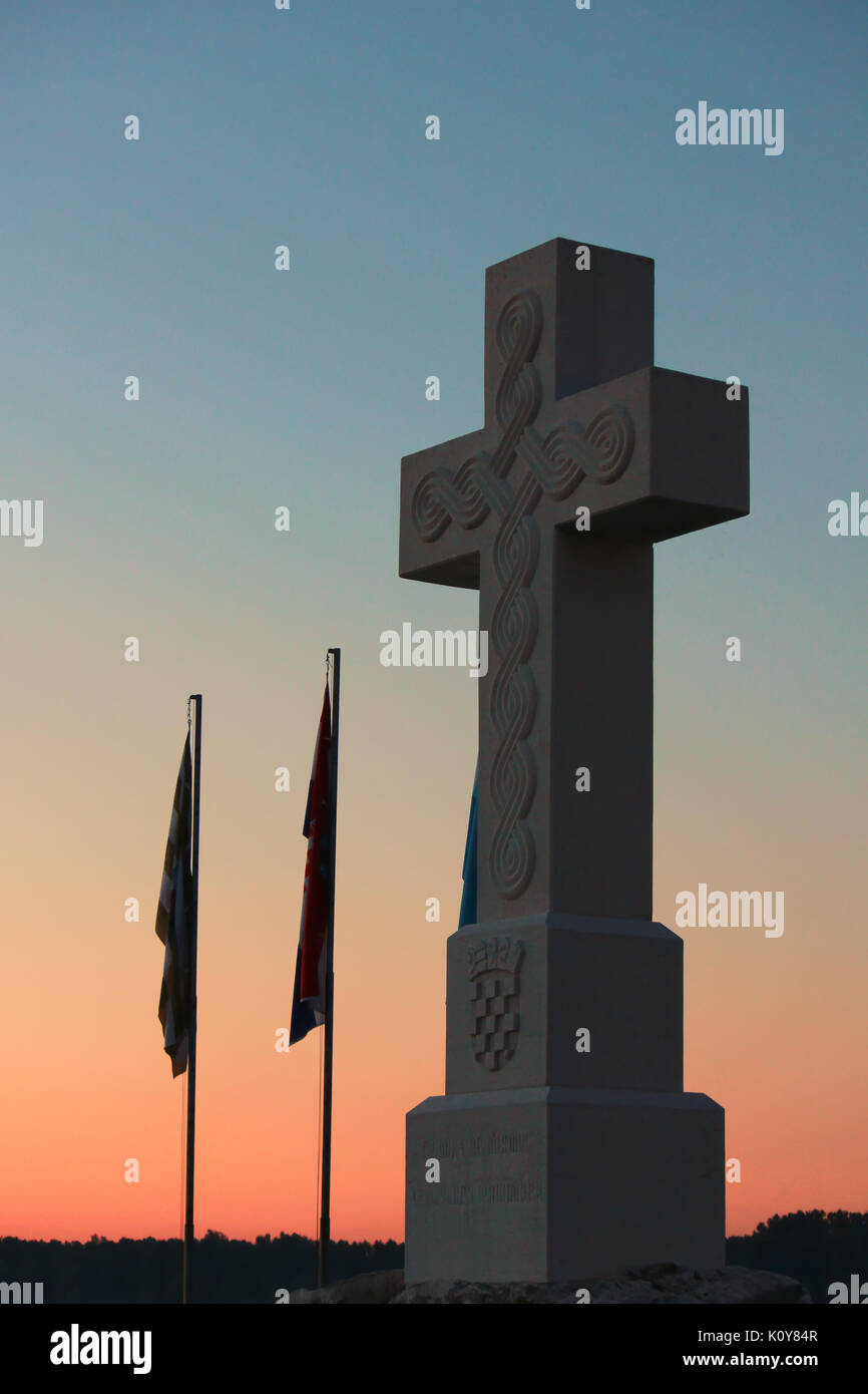White cross in Vukovar Stock Photo - Alamy