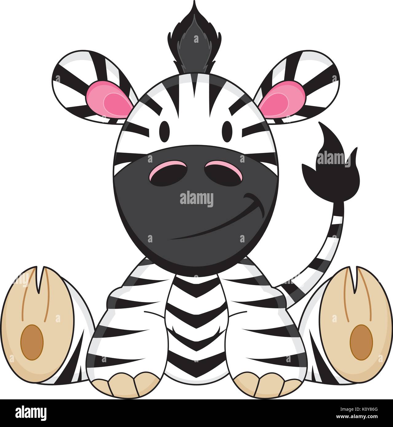 Cartoon illustration zebra sitting hi-res stock photography and images ...