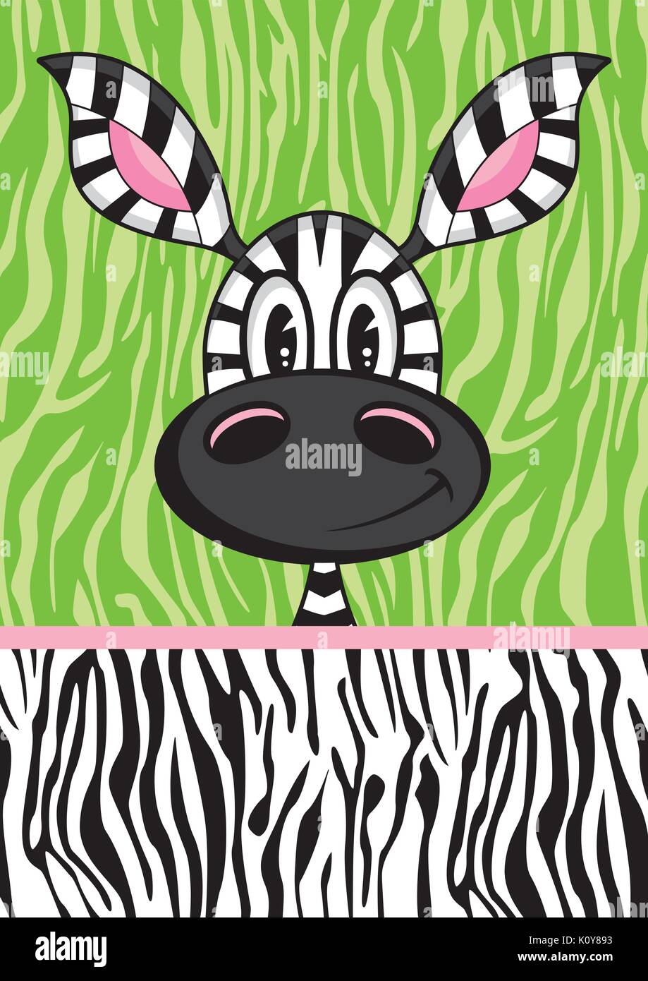 Cute Cartoon Zebra Character Vector Illustration Stock Vector Image ...