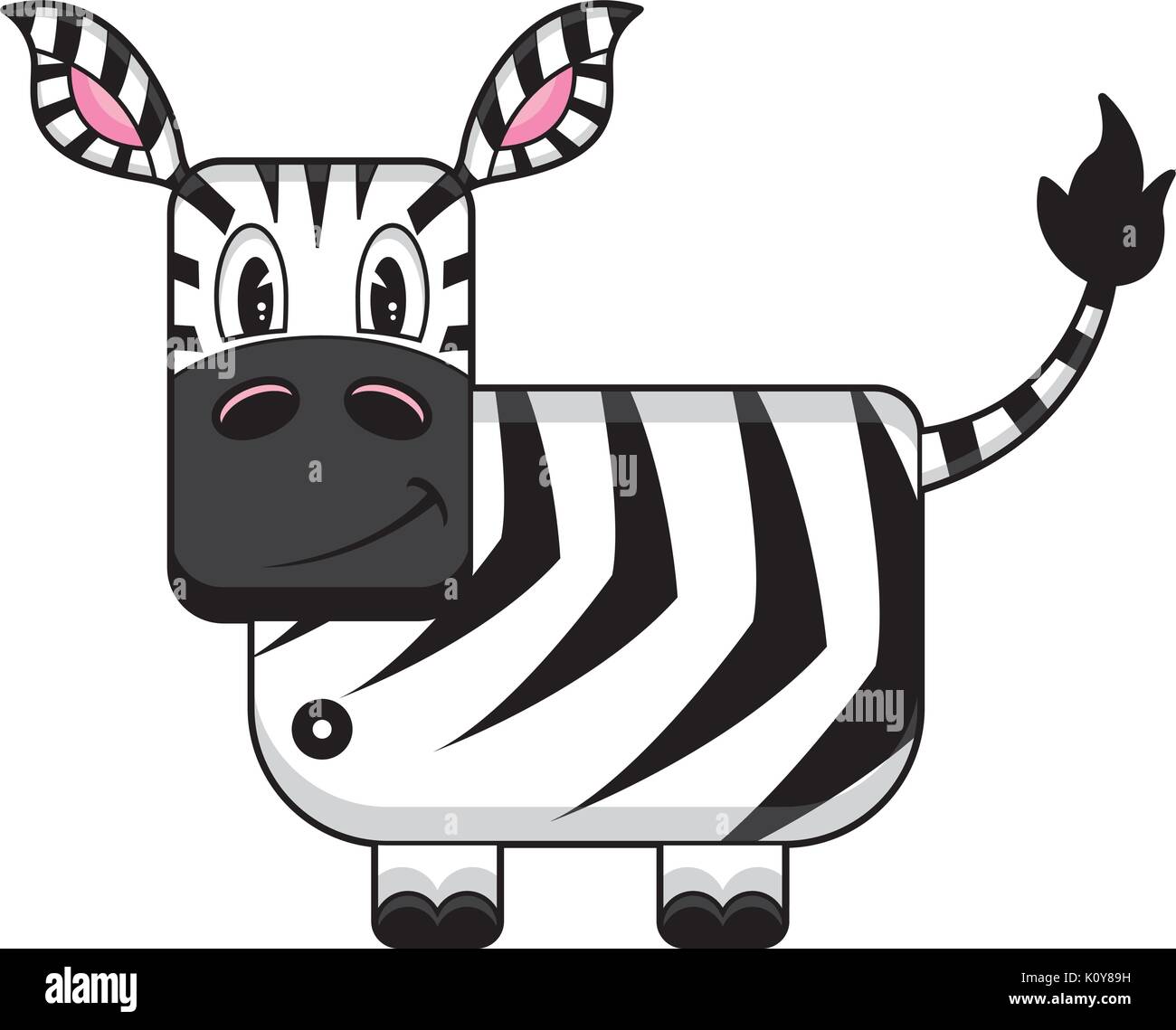Cute Cartoon Zebra Character Vector Illustration Stock Vector Image ...