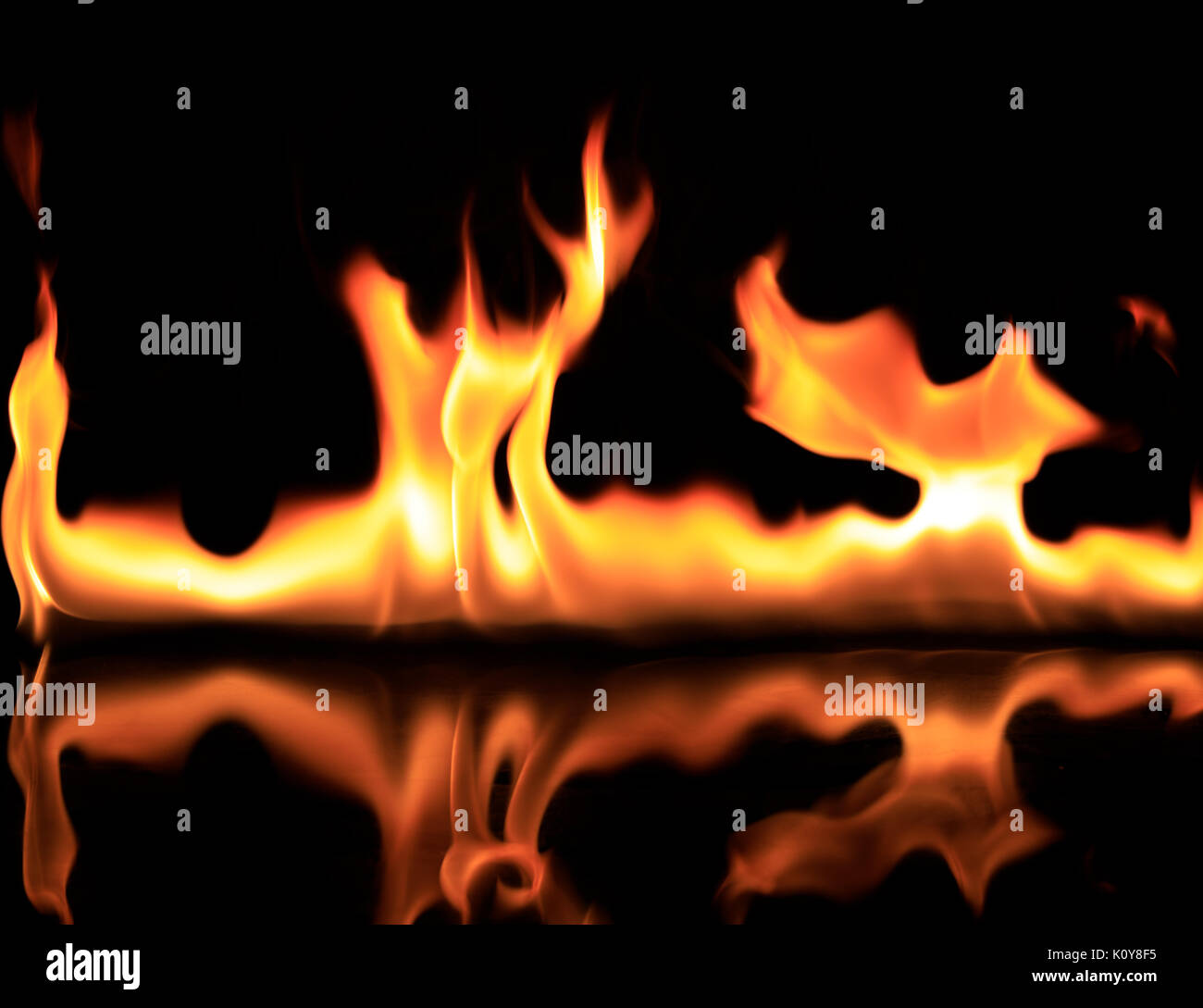 Fire on black background, hot, heat Stock Photo - Alamy