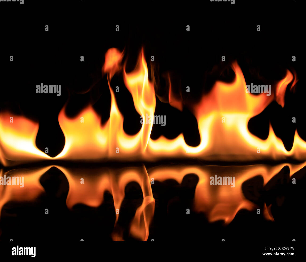 Fire on black background, hot, heat Stock Photo - Alamy