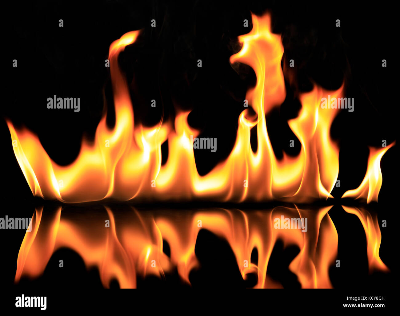 Fire on black background, hot, heat Stock Photo - Alamy