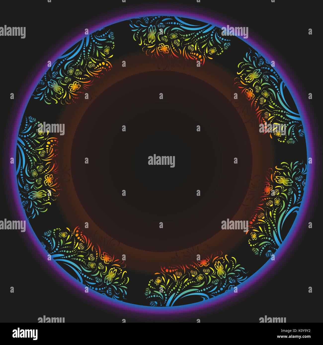 Round frame tracery black Stock Vector Images - Alamy