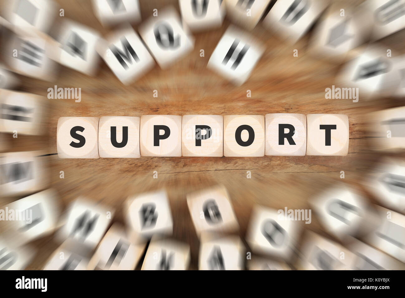 Support help service dice business concept idea Stock Photo - Alamy