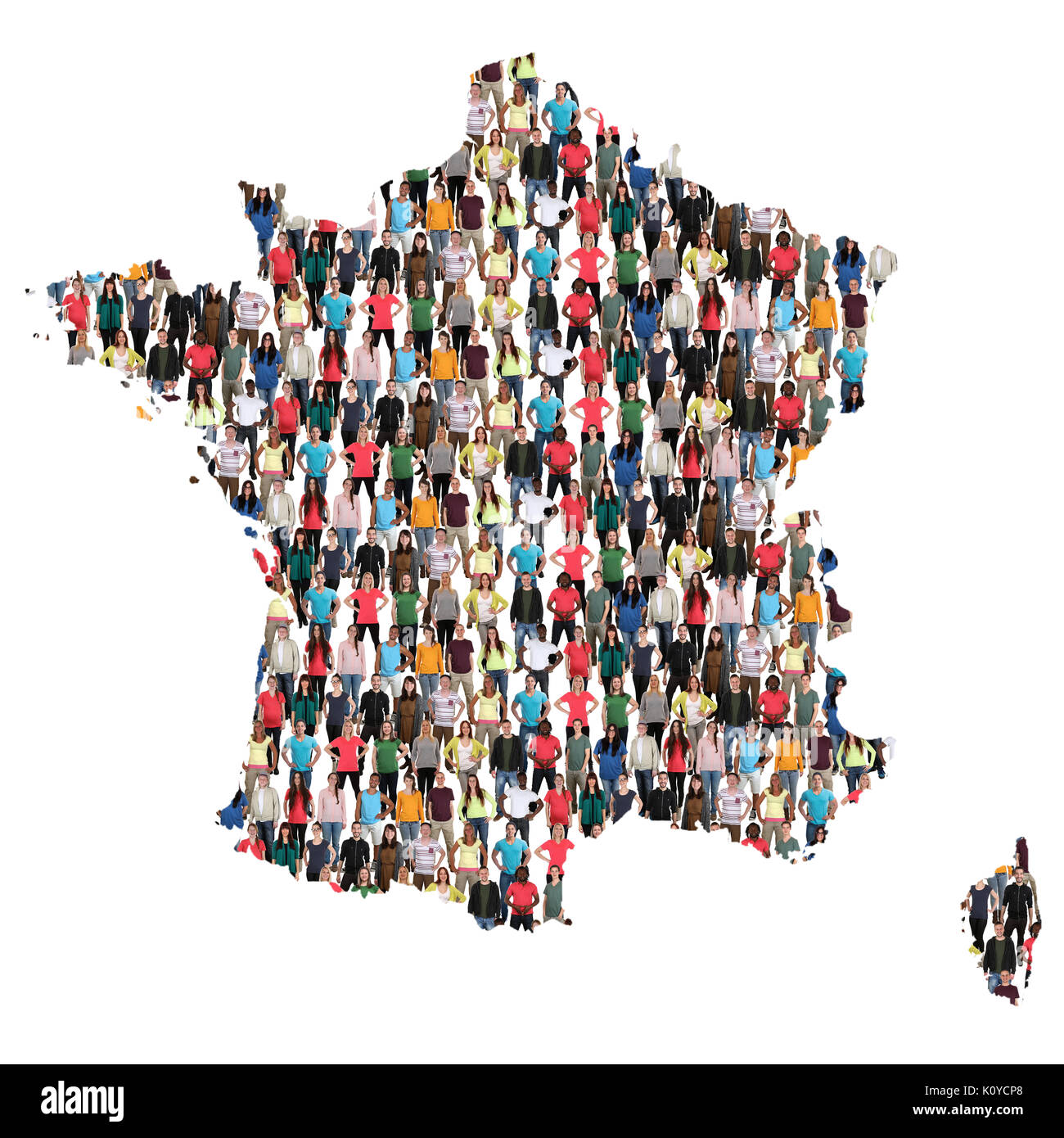 France map multicultural group of people integration immigration ...