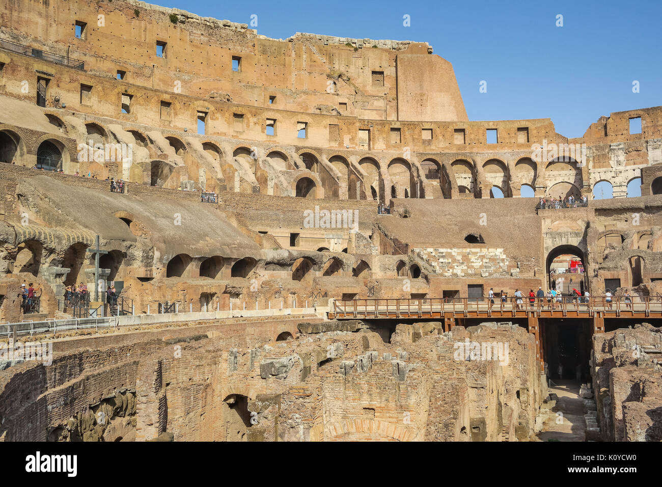 Inside of ancient Colosseum in Rome, Italy Stock Photo - Alamy