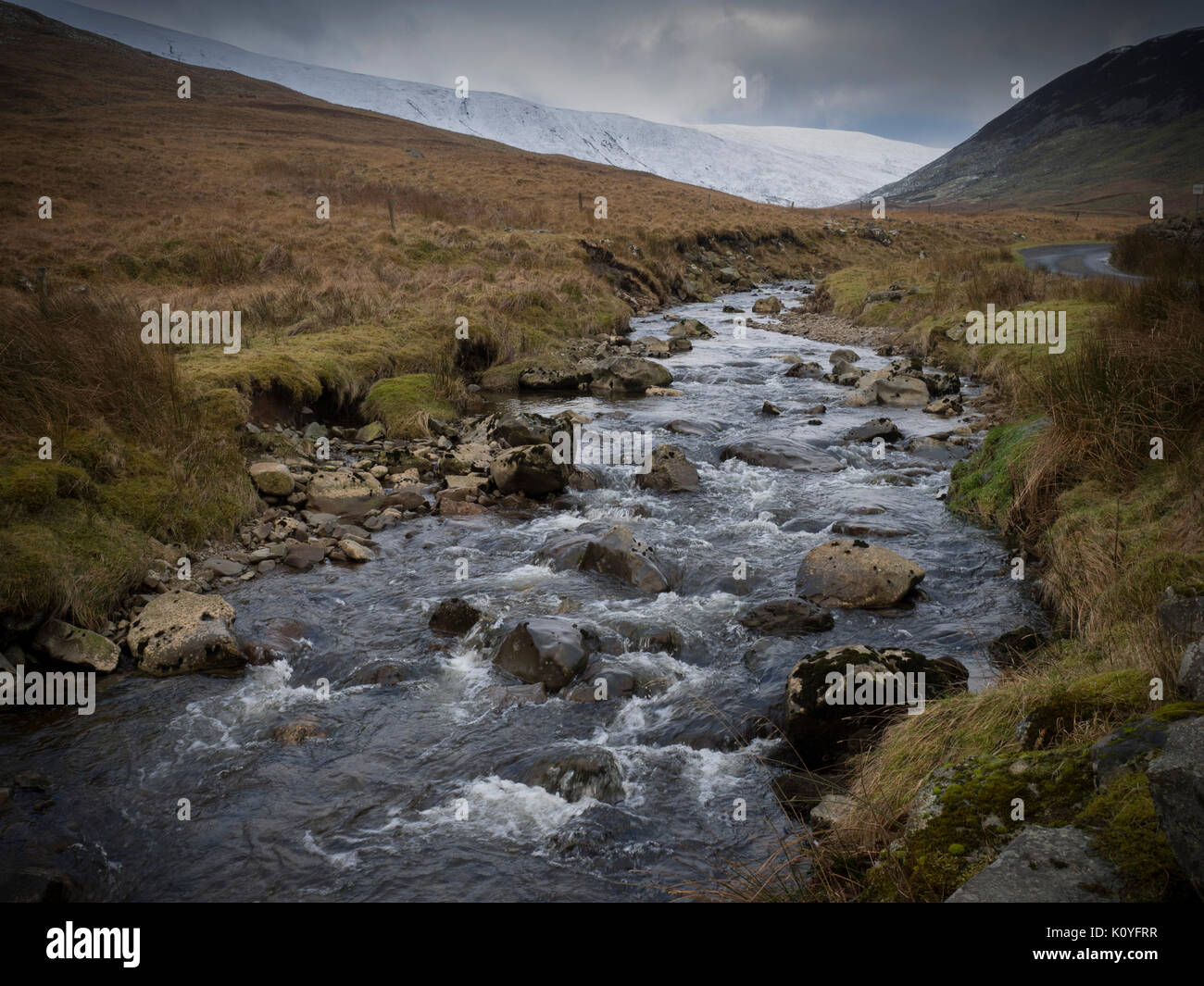 Scottish Borders in February - Meggat Water. The burn Stock Photo - Alamy