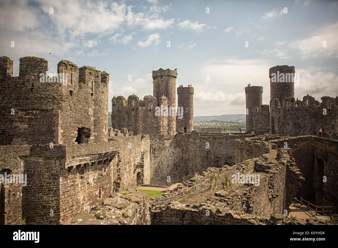 Conwy Castle is a medieval castle built by Edward I in the late 13th ...