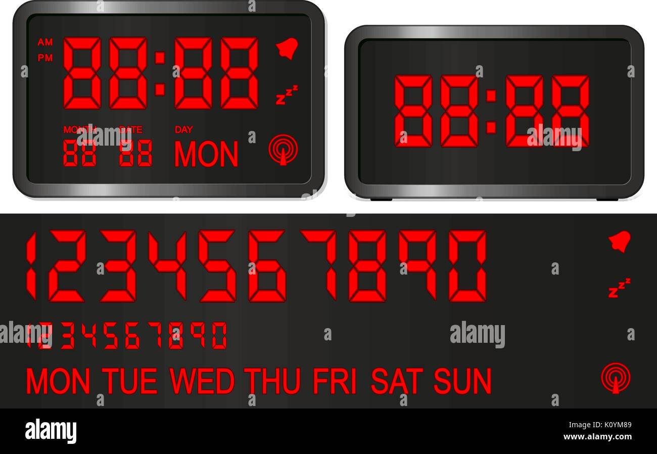 Digital alarm clock illustration Stock Vector Image & Art - Alamy