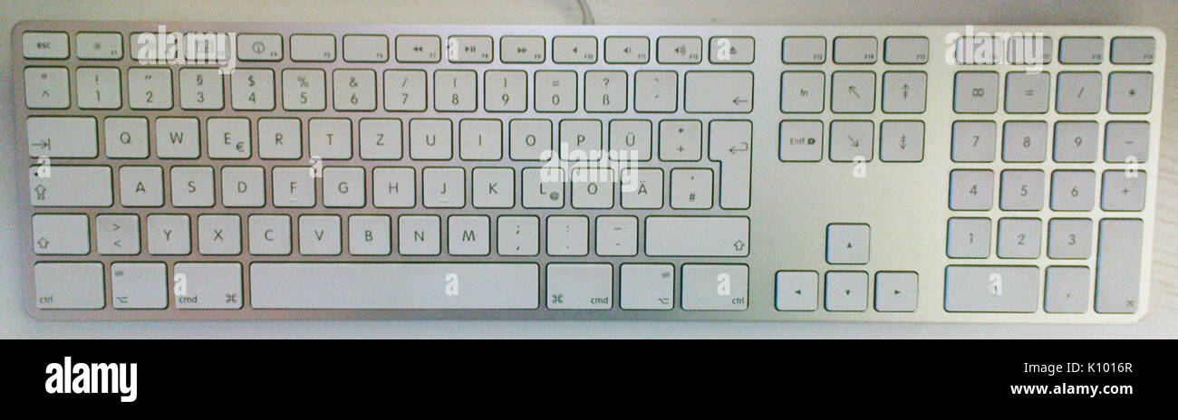 The Apple German Aluminium Keyboard is designed with a sleek aluminum ...