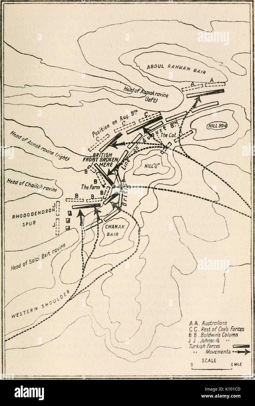Battle of Sari Bair, second phase Stock Photo - Alamy