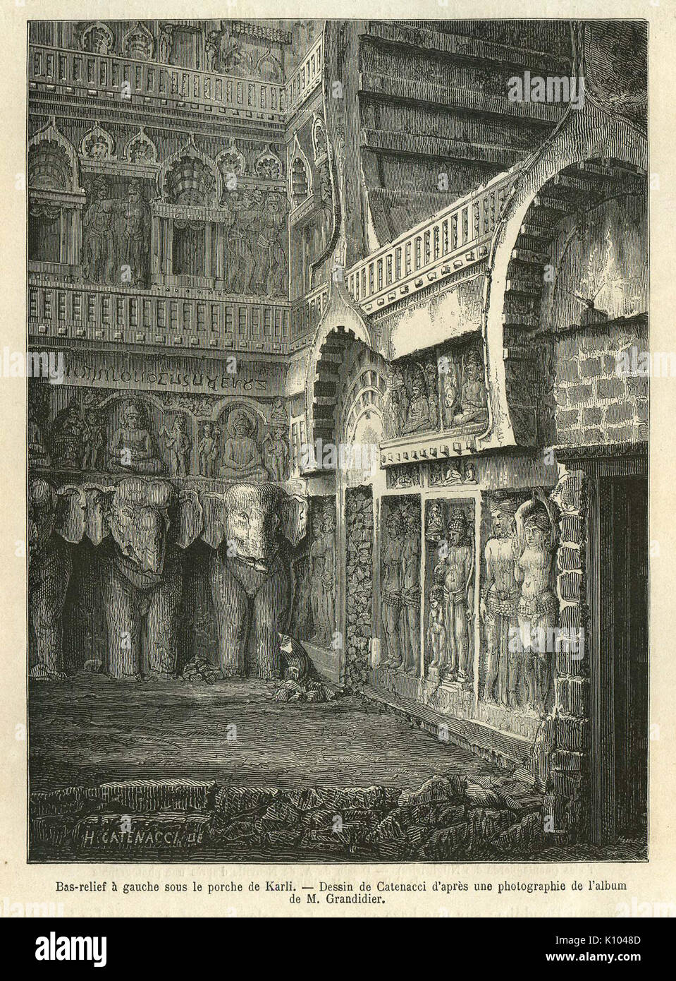 An engraving by Catenacci of the left side of the facade, published in ...