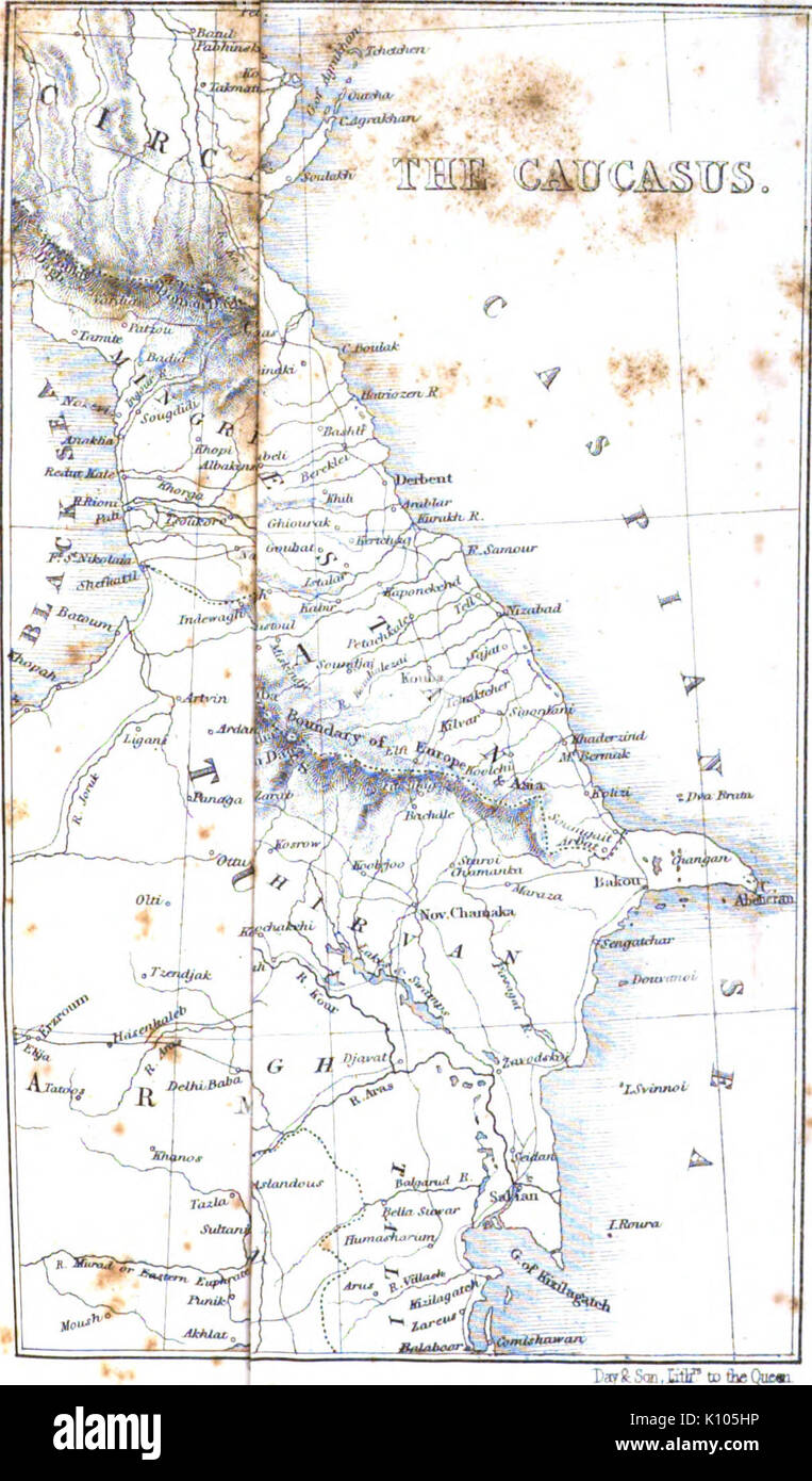 August von Haxthausen. Transcaucasia. The Caucasus map Stock Photo - Alamy