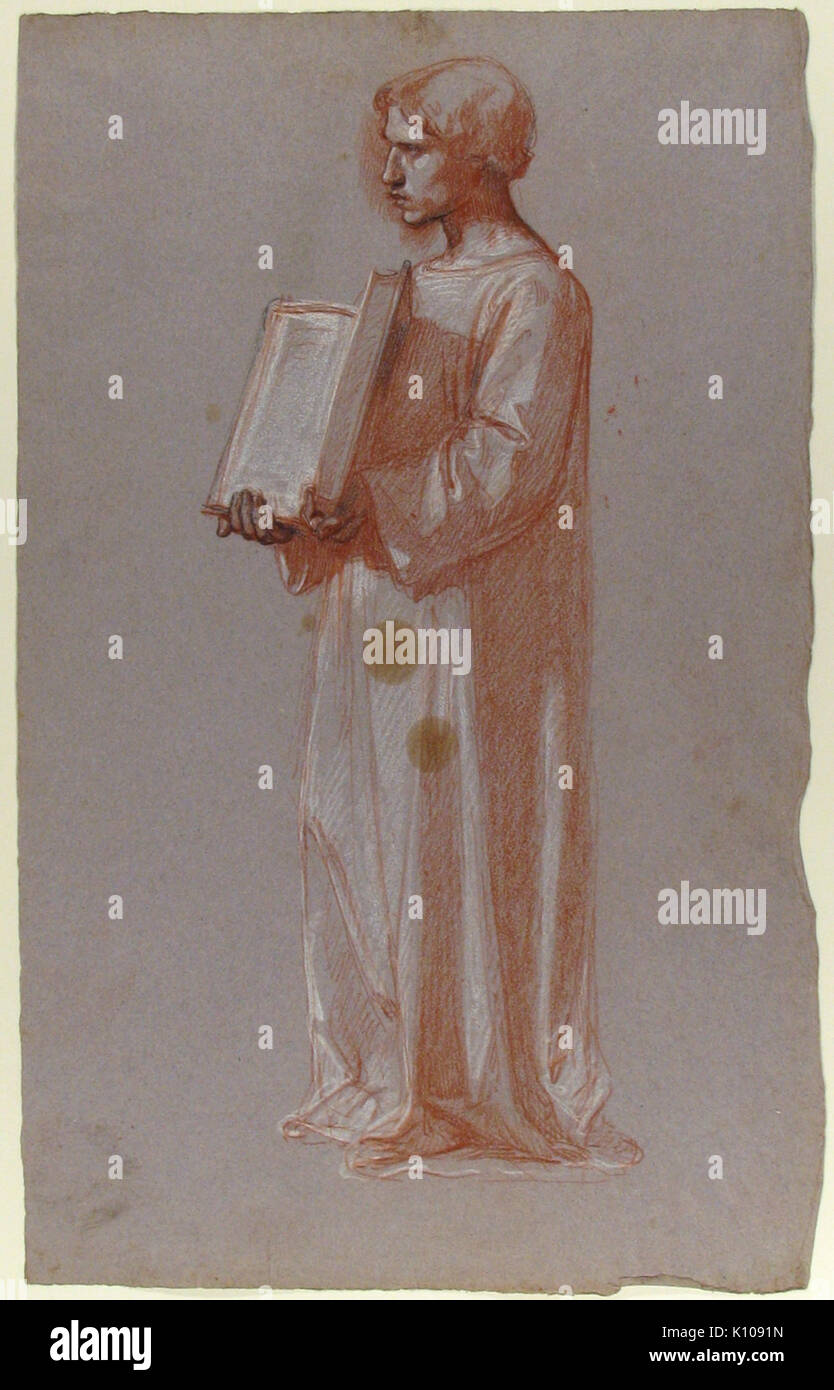 Acolyte with Open Book (middle register; study for wall paintings in ...