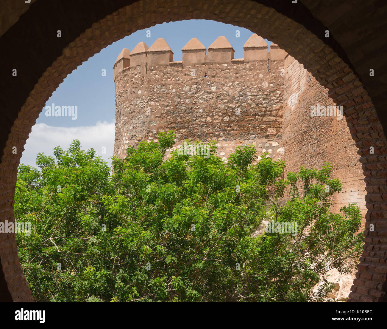 Alcazaba, gate, tower, Almeria, Spain Stock Photo - Alamy