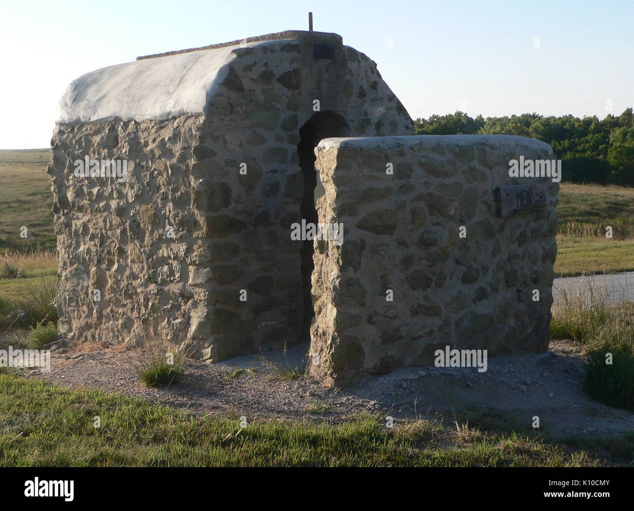 Antelope Lake Park (Graham Co, KS) W men outhouse 2 Stock Photo - Alamy