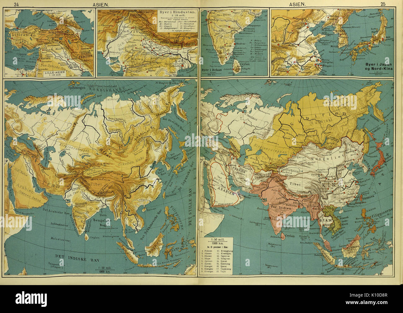 Map of asia 1910 hi-res stock photography and images - Alamy