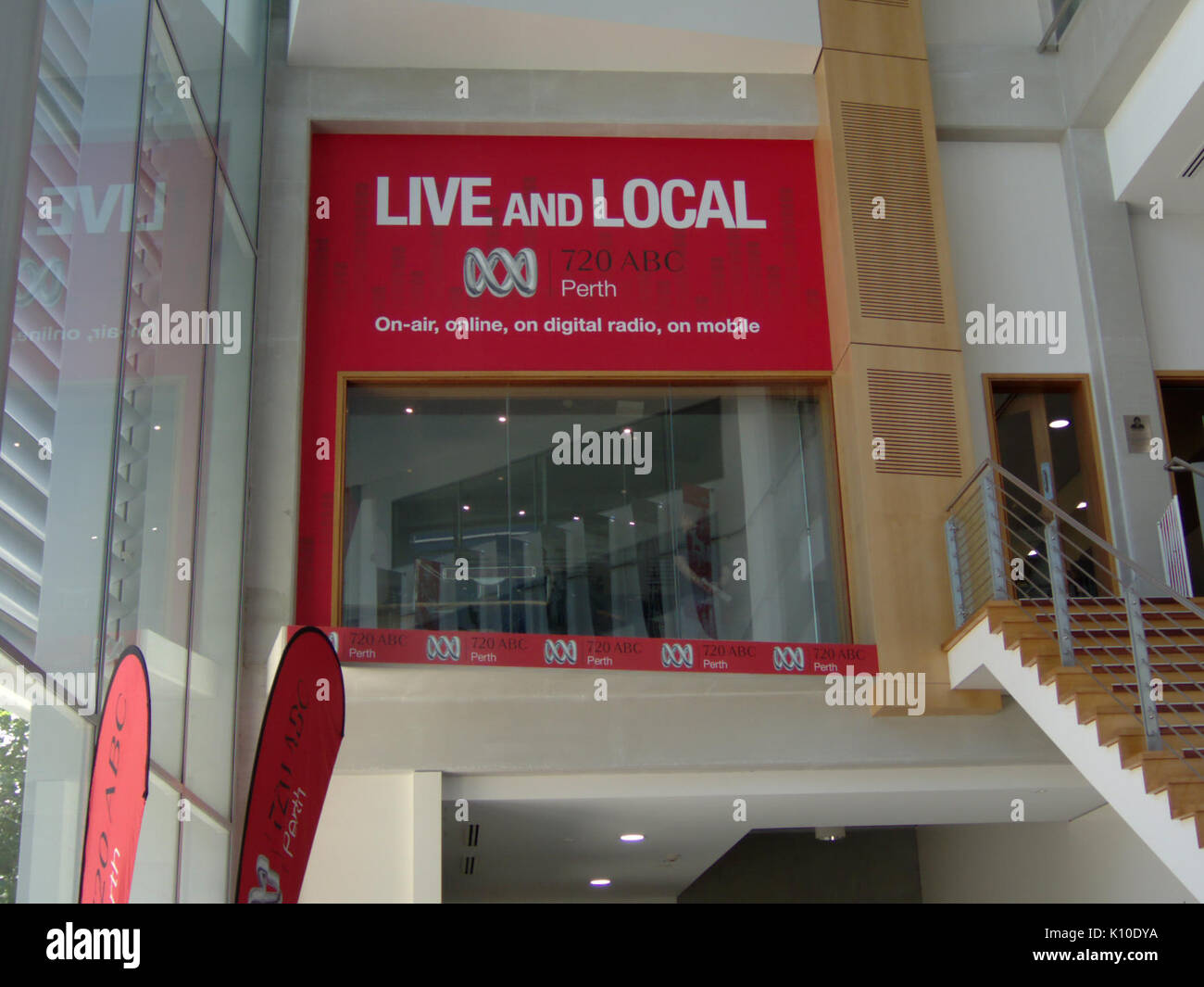 ABC Perth 720 studio from foyer (E37@OpenHousePerth2014 Stock Photo - Alamy