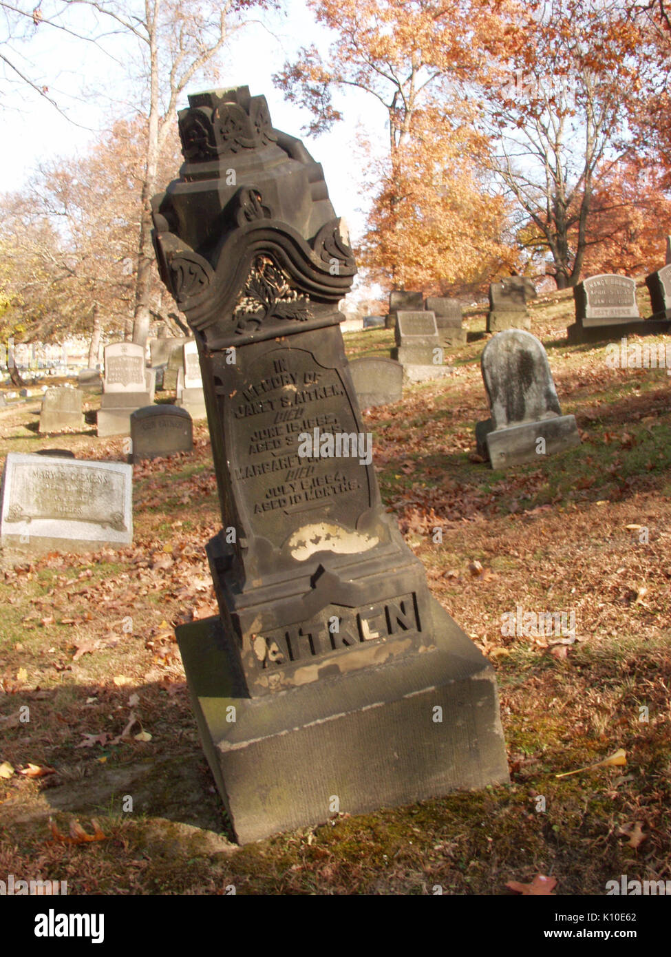 Aitken Monument, Union Dale Cemetery Stock Photo - Alamy