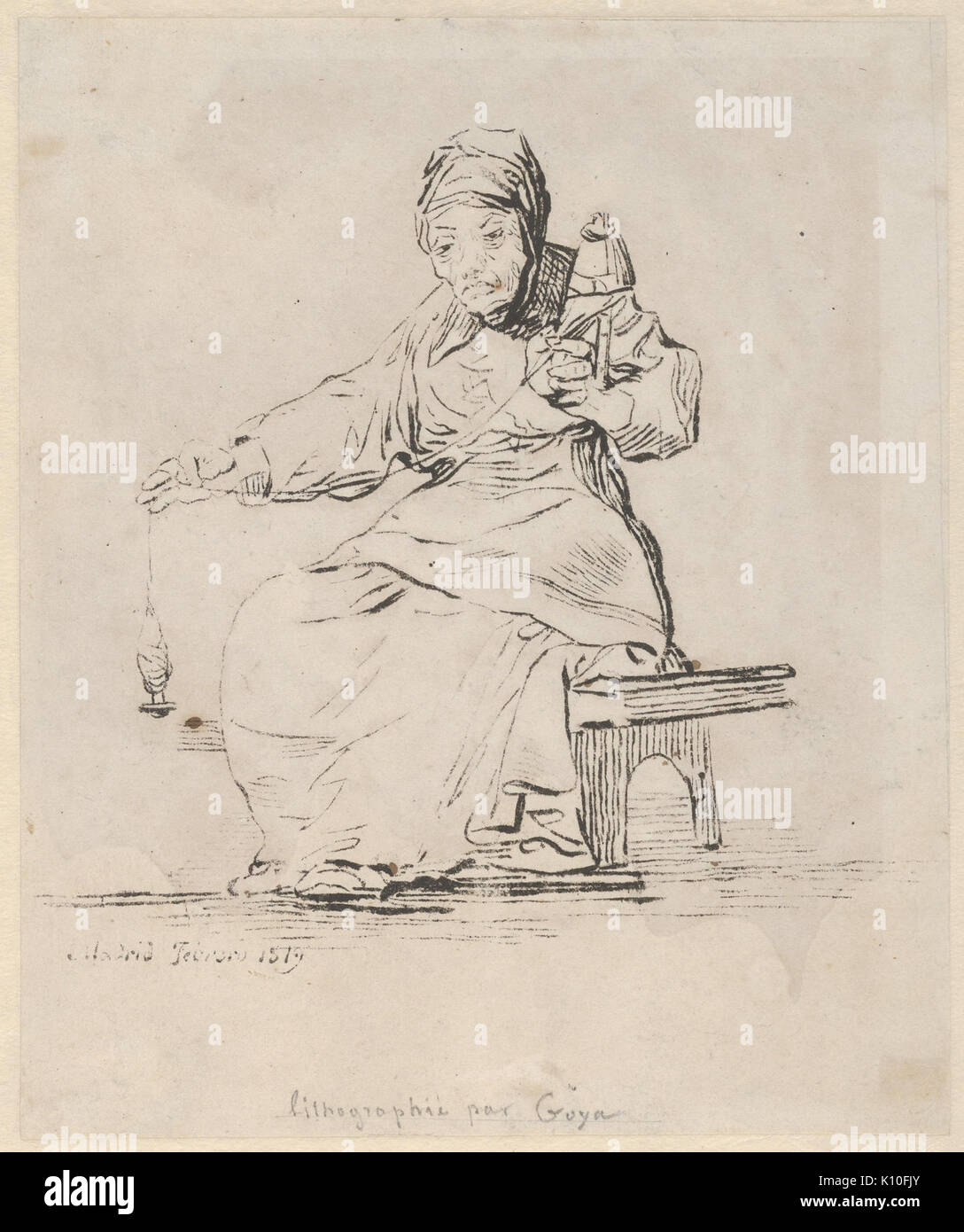Woman with distaff hi-res stock photography and images - Alamy