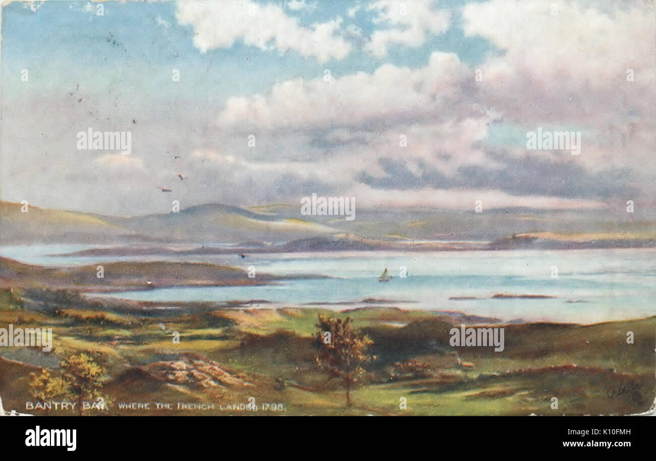 Bantry Bay where the French landed in 1798 Tucks Postcards Stock Photo ...