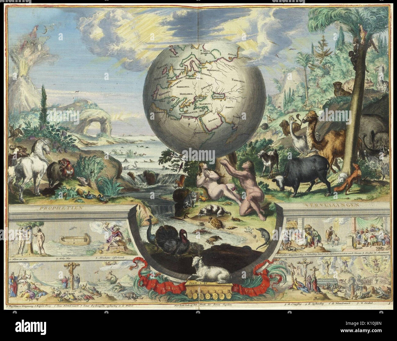 Biblia 1682 schepping Stock Photo - Alamy