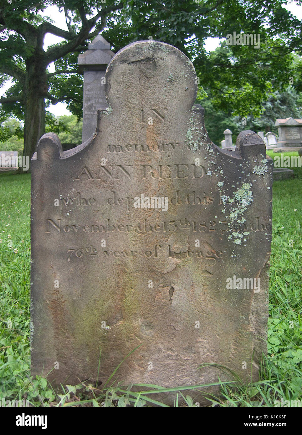 Ann Reed Tombstone, Oak Spring Cemetery, 2015 06 27, 01 Stock Photo - Alamy