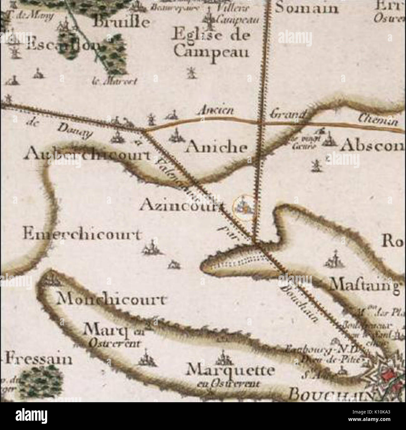 Map of battle agincourt hi-res stock photography and images - Alamy