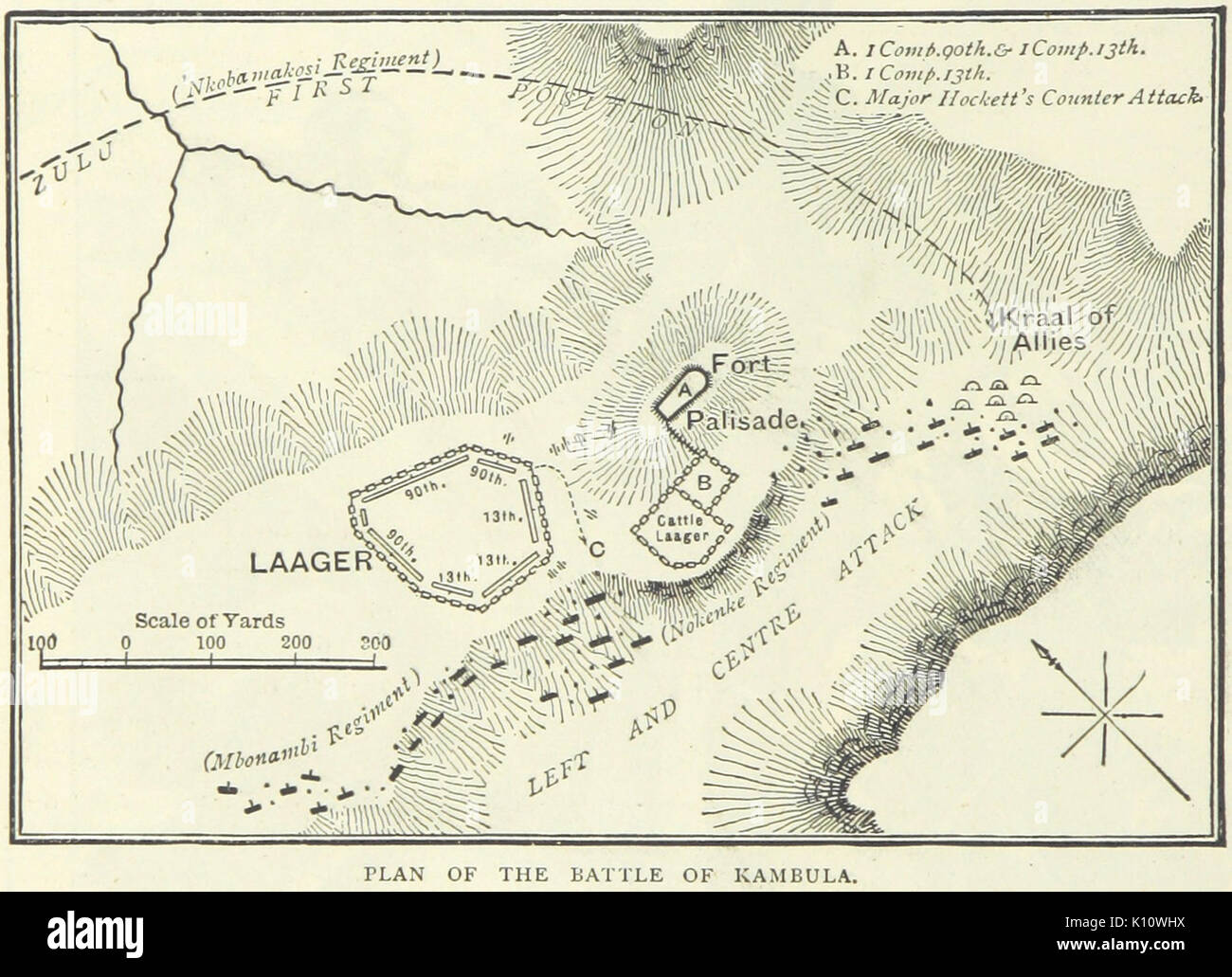 Battle of Kambula map Stock Photo - Alamy