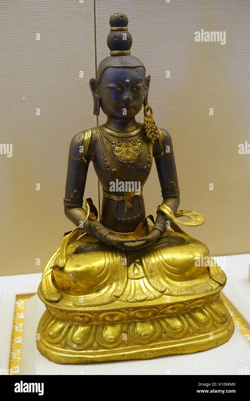 Amitayus Buddha, Tibet, 1644 1911 AD, gilt copper Sichuan Provincial ...