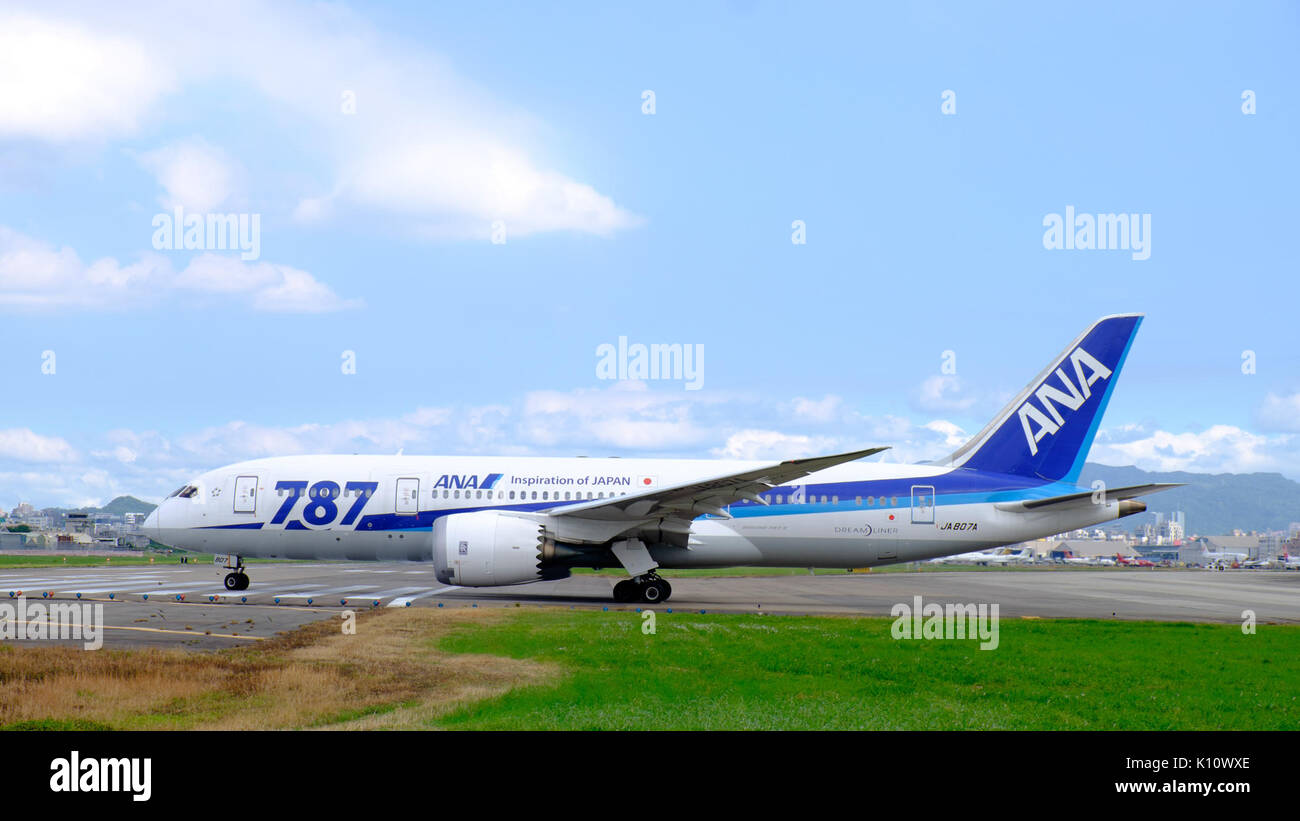 ANA Boeing 787 8 JA807A Departing from Taipei Songshan Airport ...