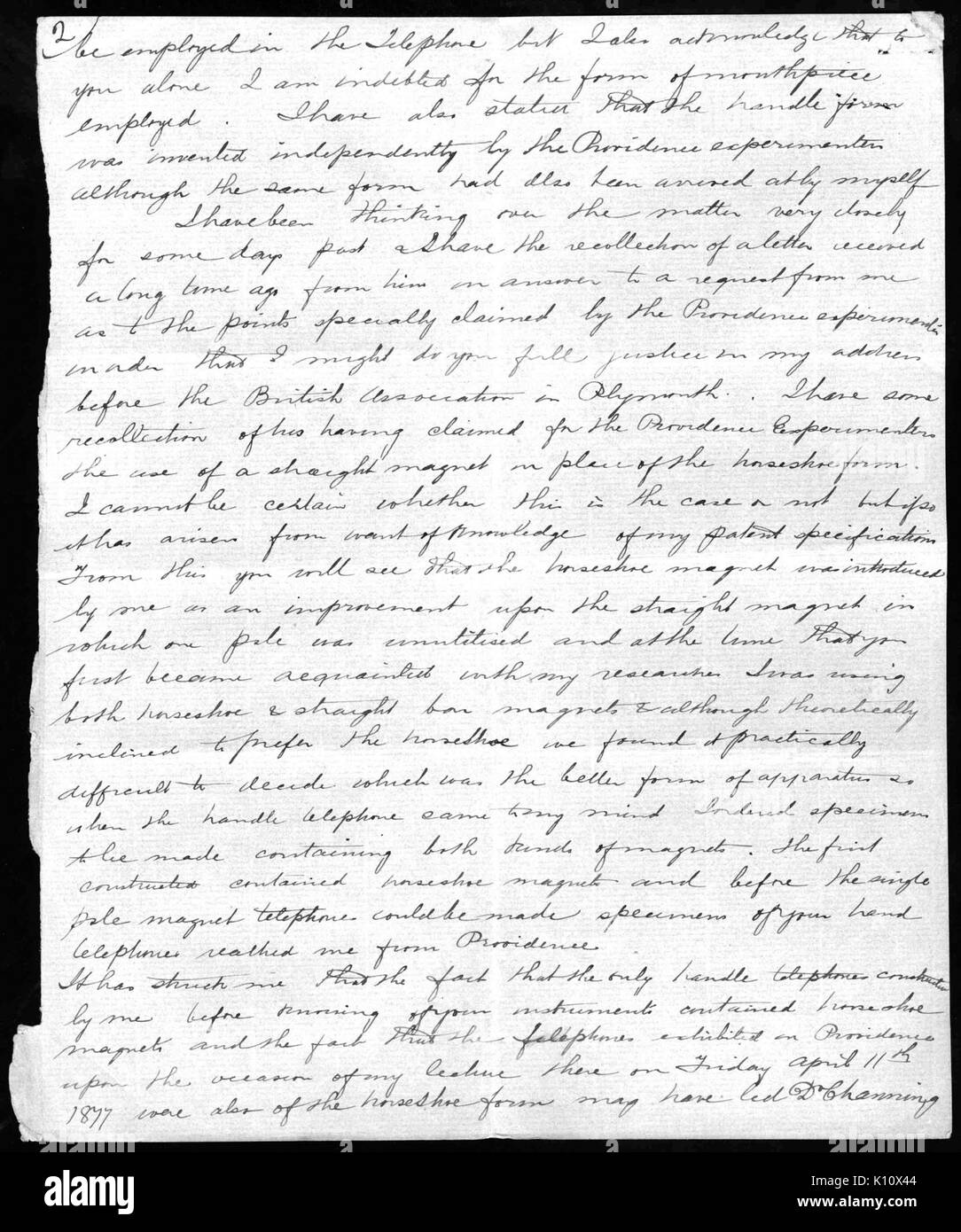 Bell 1878 letter page 2 Stock Photo - Alamy