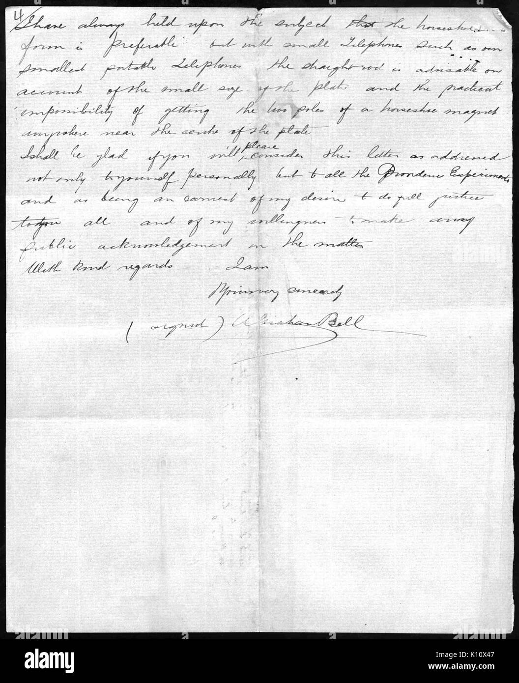 Bell 1878 letter page 4 Stock Photo - Alamy